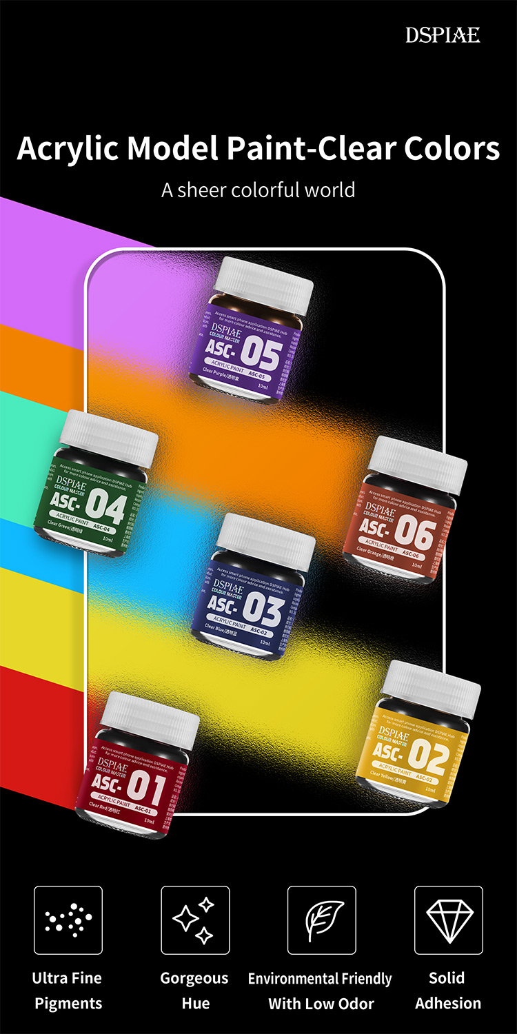 DSPIAE ASC Acrylic Model Paint Clear Colors | Shopee Philippines
