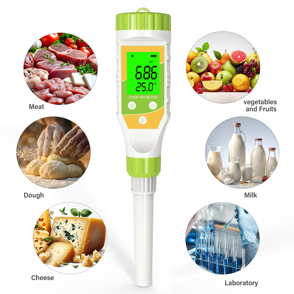 Digital pH Meter for Food, 0.01 Resolution High Accuracy Food pH Tester ...