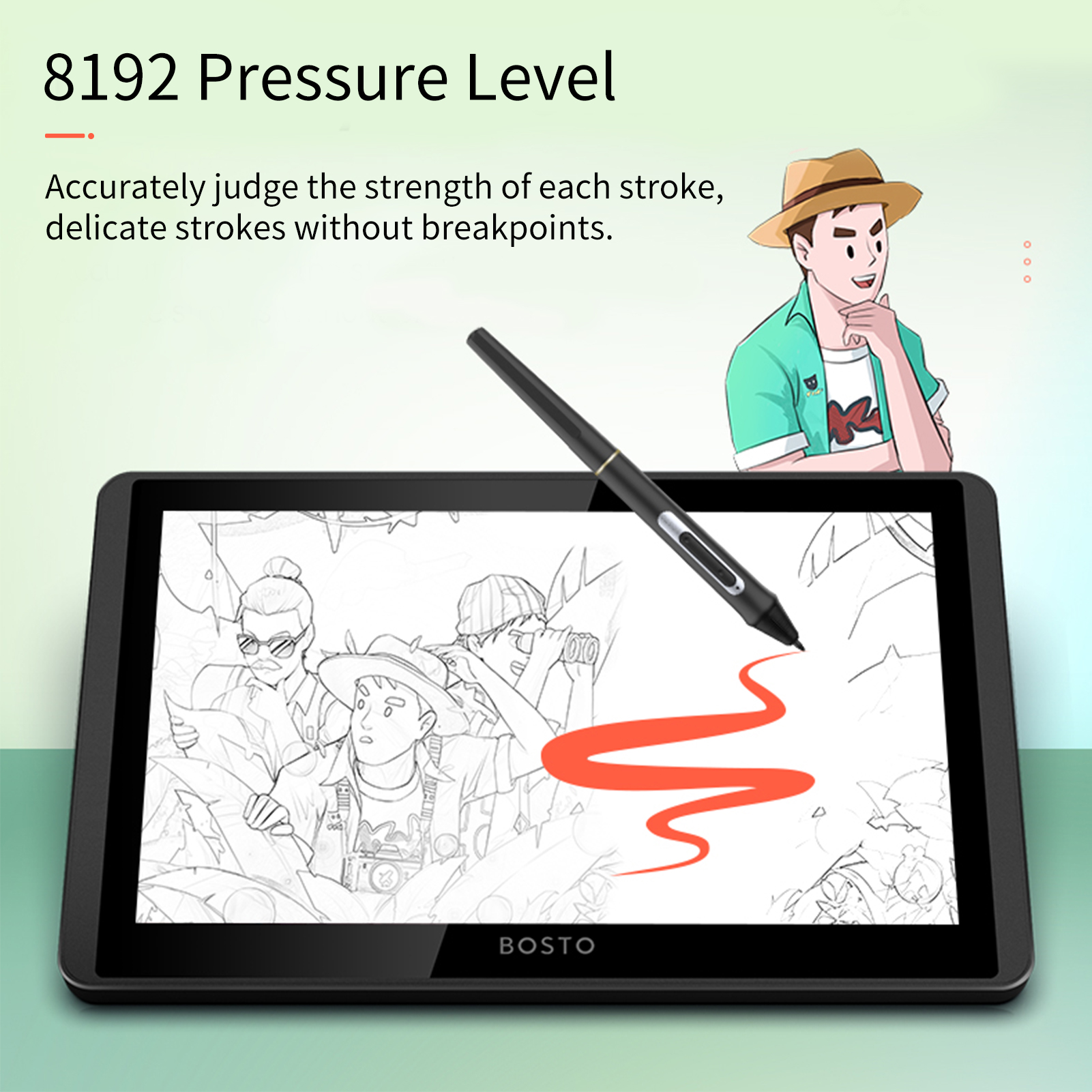 BOSTO 12HD-A H-IPS LCD Graphics Drawing Tablet Digital Graphic Drawing ...
