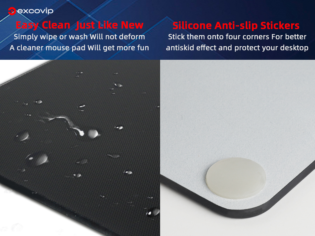 Excovip Tempered Glass Mouse Pad Professional Gaming Waterproof Anti ...