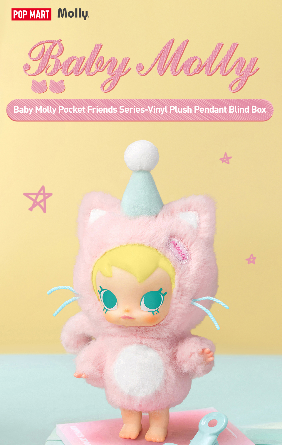 POP MART Baby Molly Pocket Friends Series-Vinyl Plush Pendant Blind Box ...