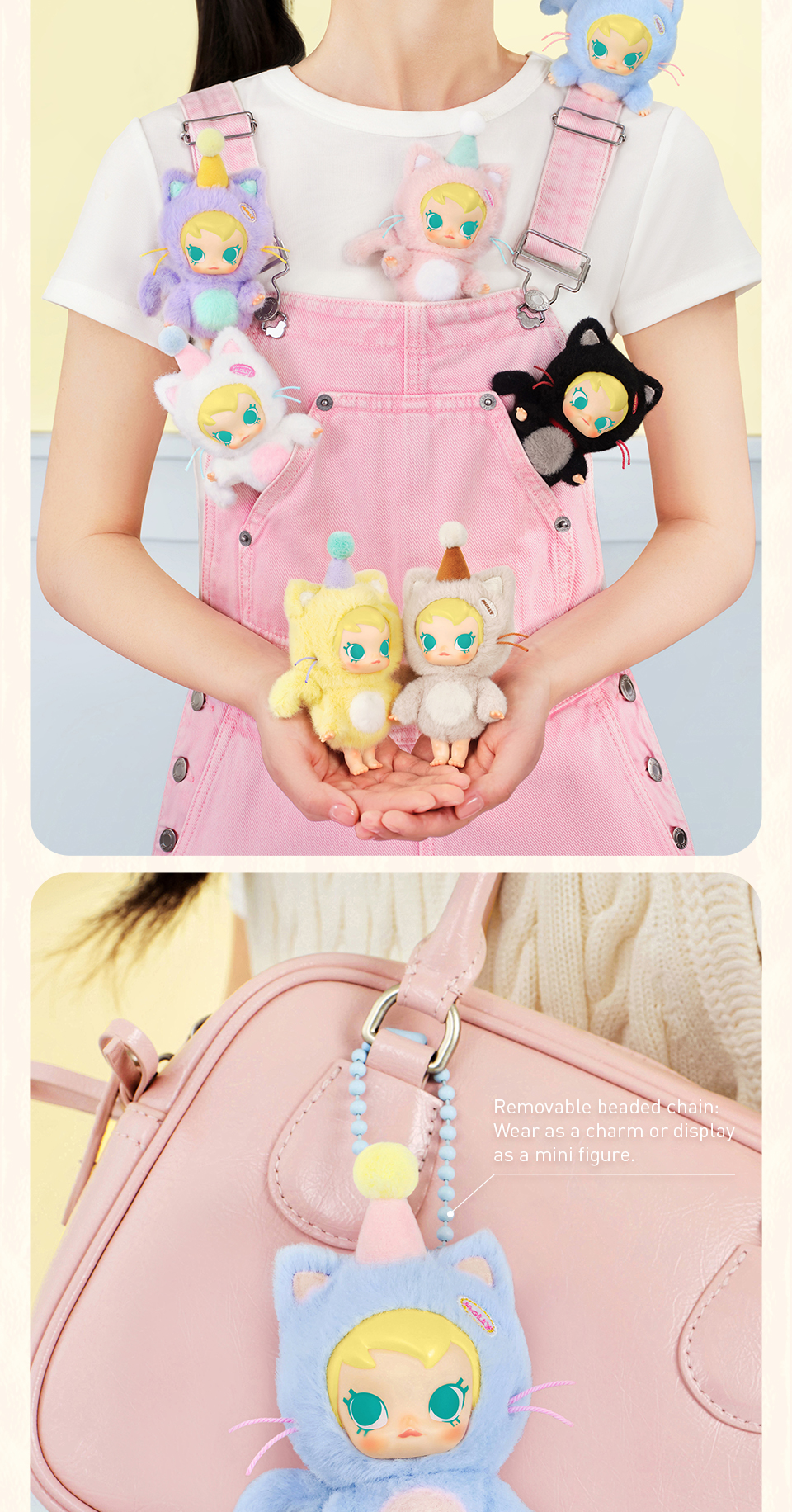 POP MART Baby Molly Pocket Friends Series-Vinyl Plush Pendant Blind Box ...