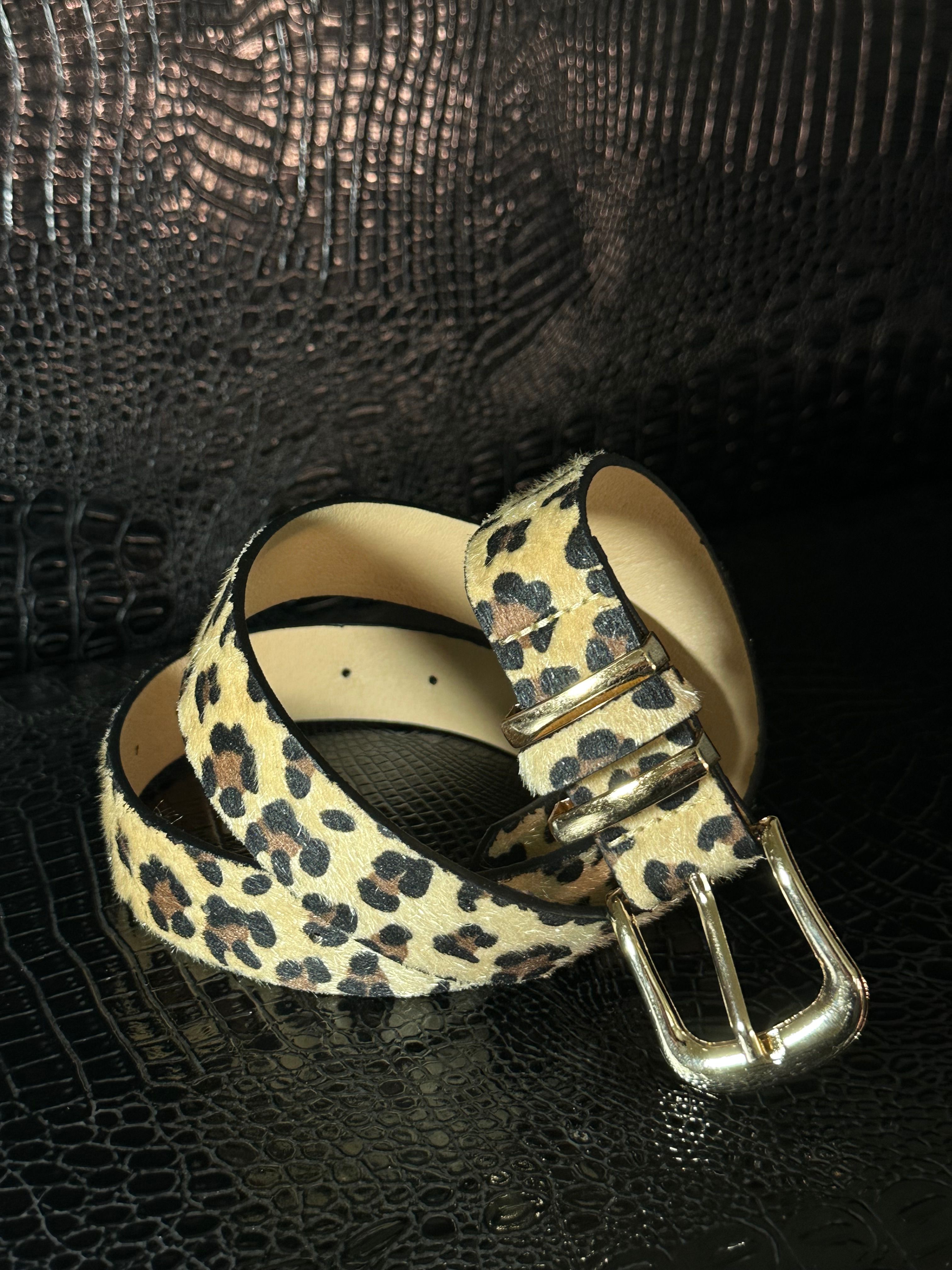 Leopard Print Belt Matte Soft Leather Unisex High End Retro Fashion ...