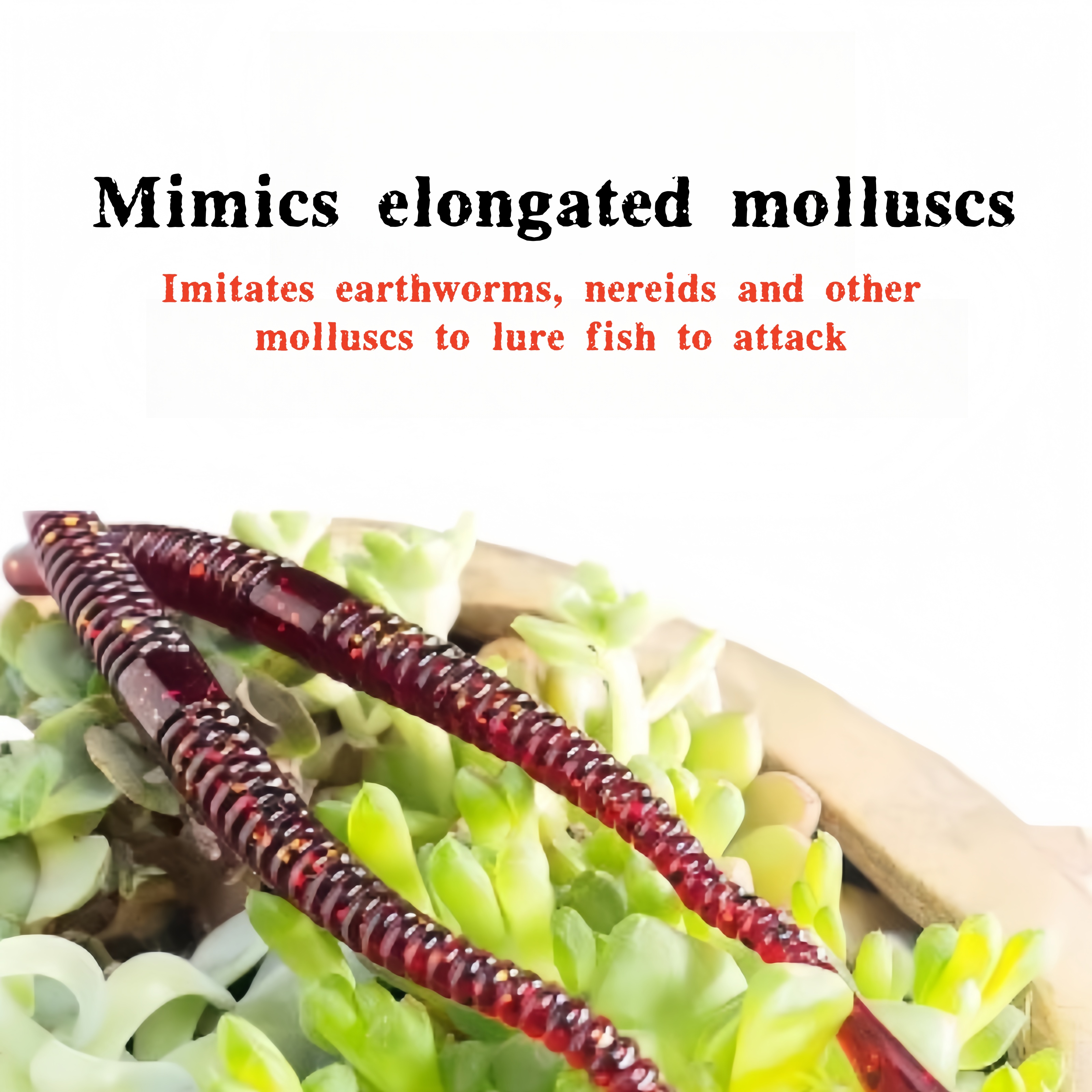 10PCS Lure Bait Noodle Worm Soft Bait Floating Water Submerged Water ...