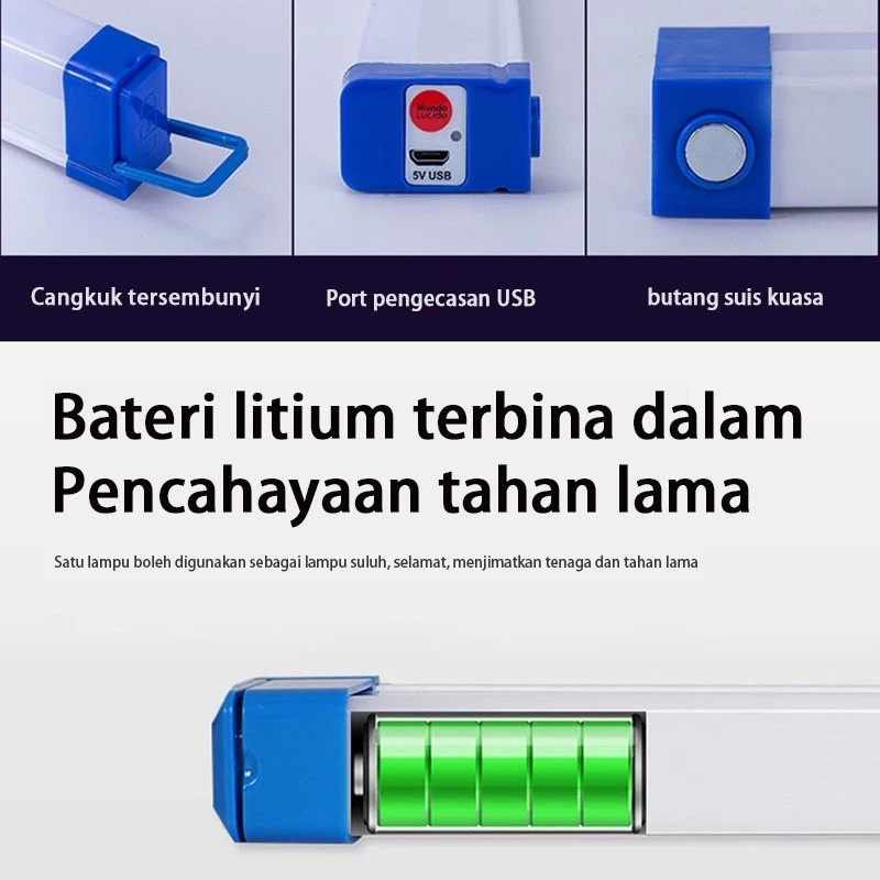 NEW 30W/ 60W /90W LED Emergency Light USB Rechargeable Lamp Lithium ...