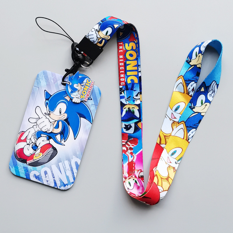 Sonic Card Holder Lanyard Kawaii Sonic The Hedgehog Students Bus ID ...