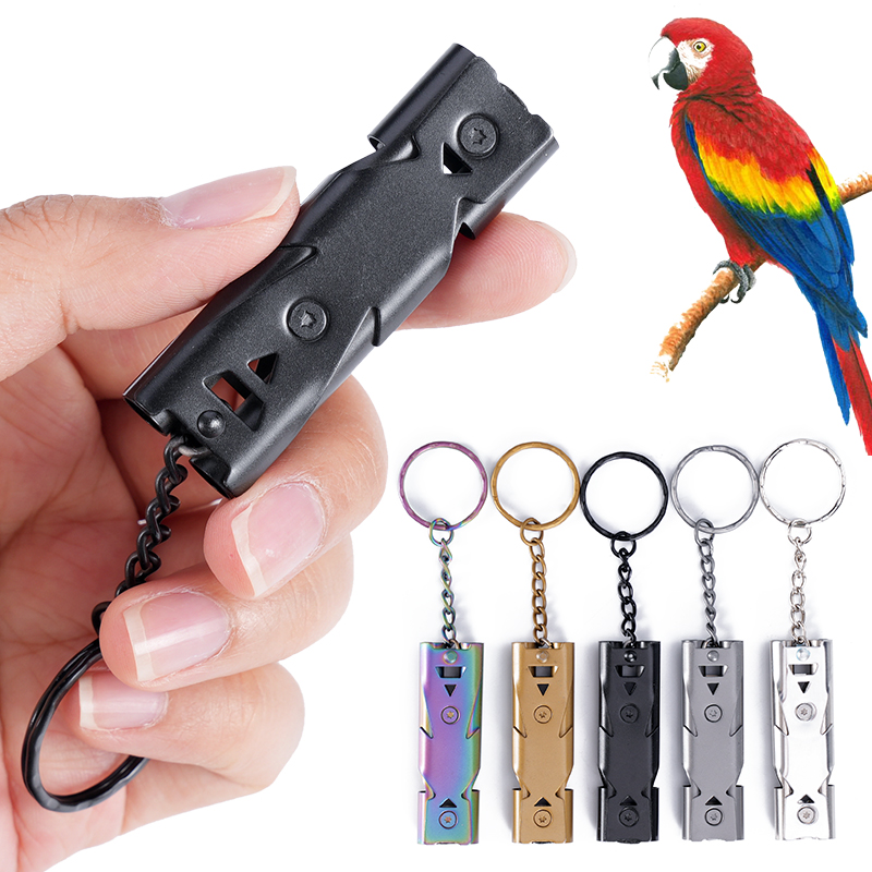 Double Tube Explosive Whistle Outdoor Distress Whistle Stainless Steel ...