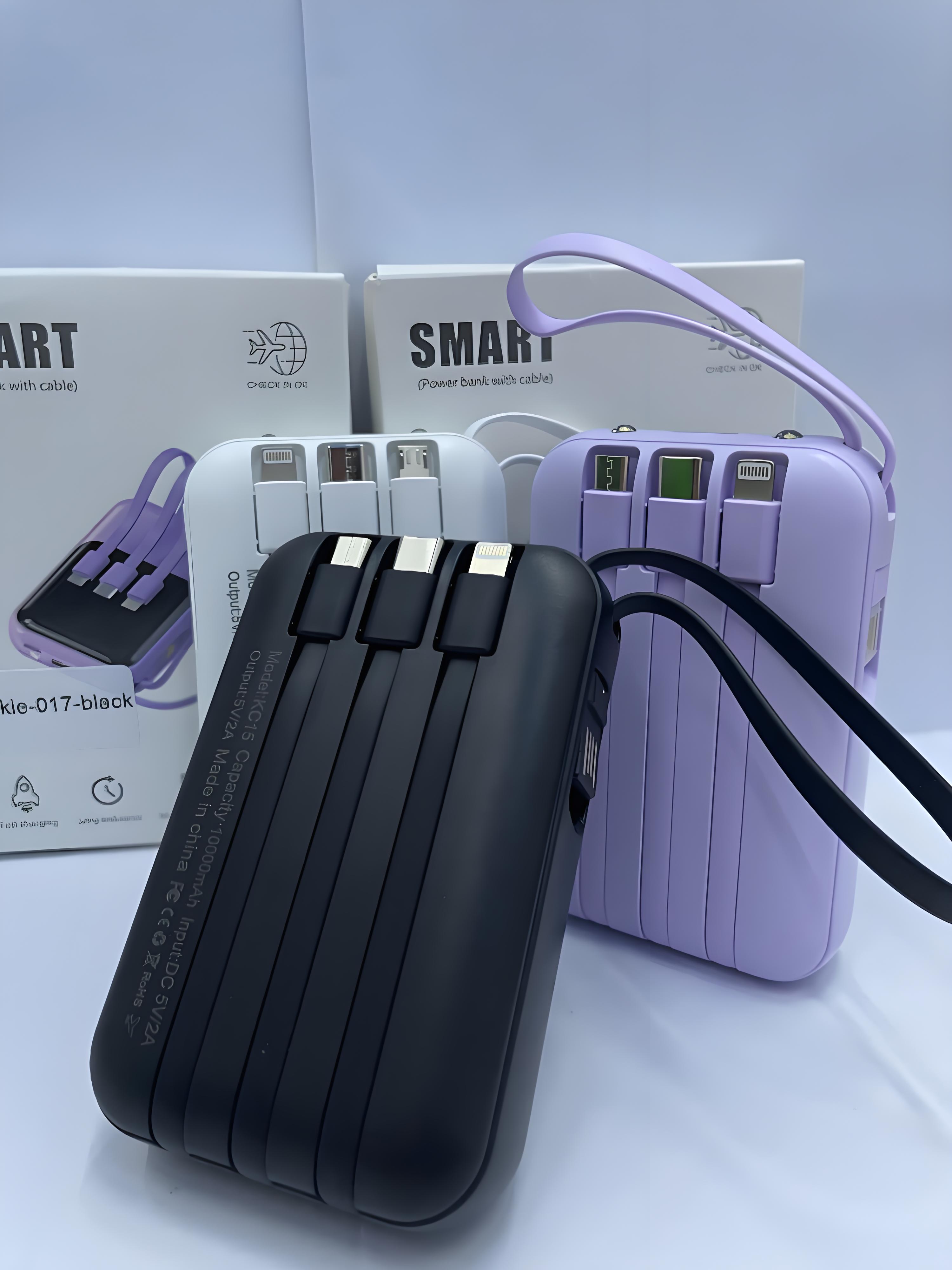 Yookie 10000mAh portable power bank with lanyard and four charging ...