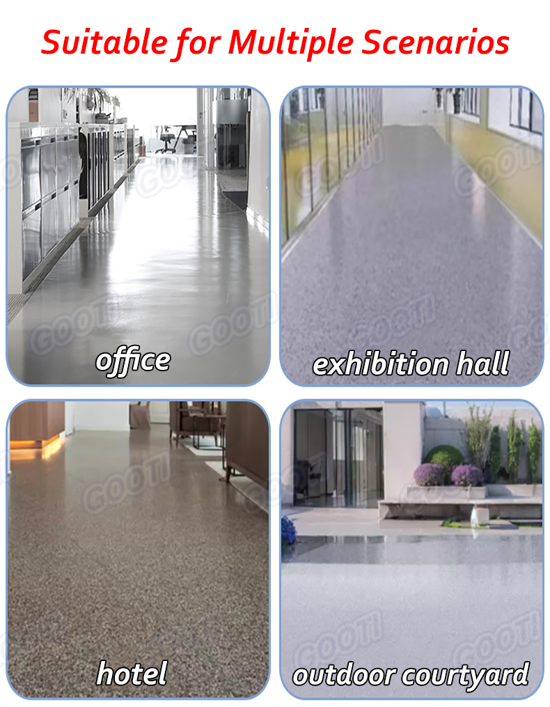 50-Year Durable GOOTI Epoxy Colored Sand Self-Leveling Cement Floor Paint Imitating Marble ...