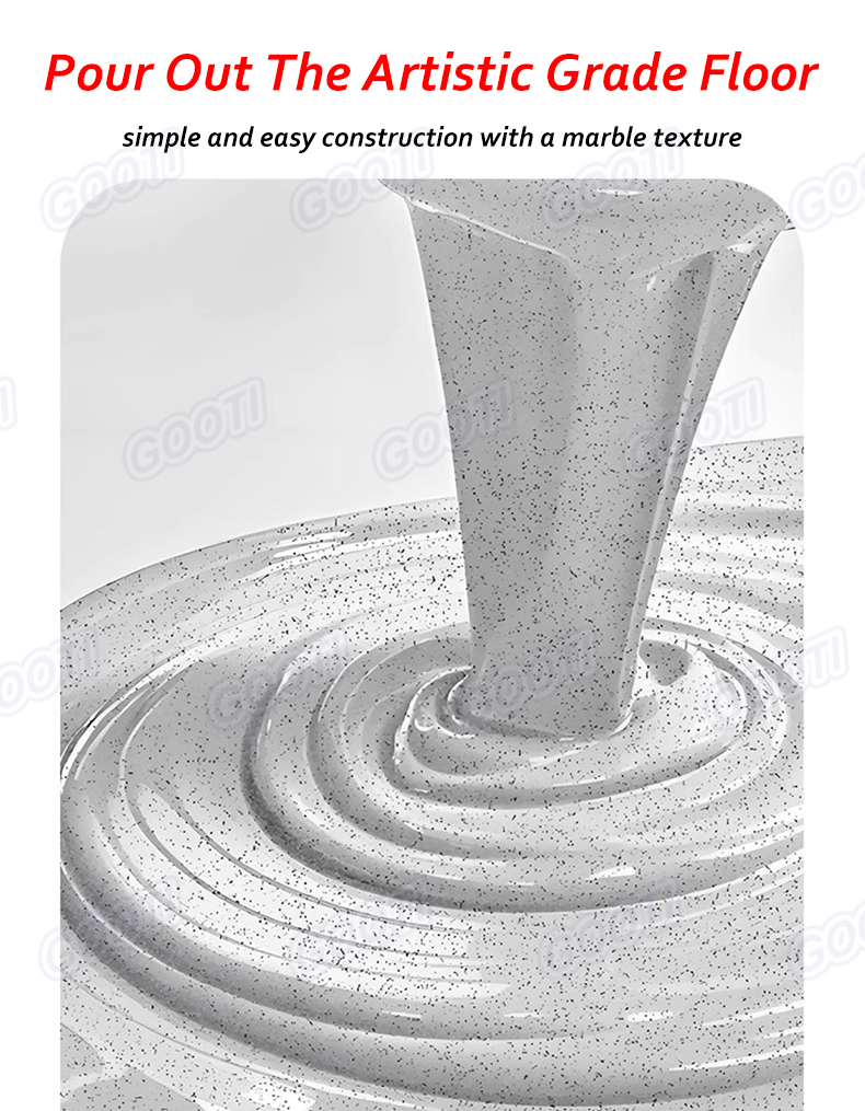 50-Year Durable GOOTI Epoxy Colored Sand Self-Leveling Cement Floor Paint Imitating Marble ...