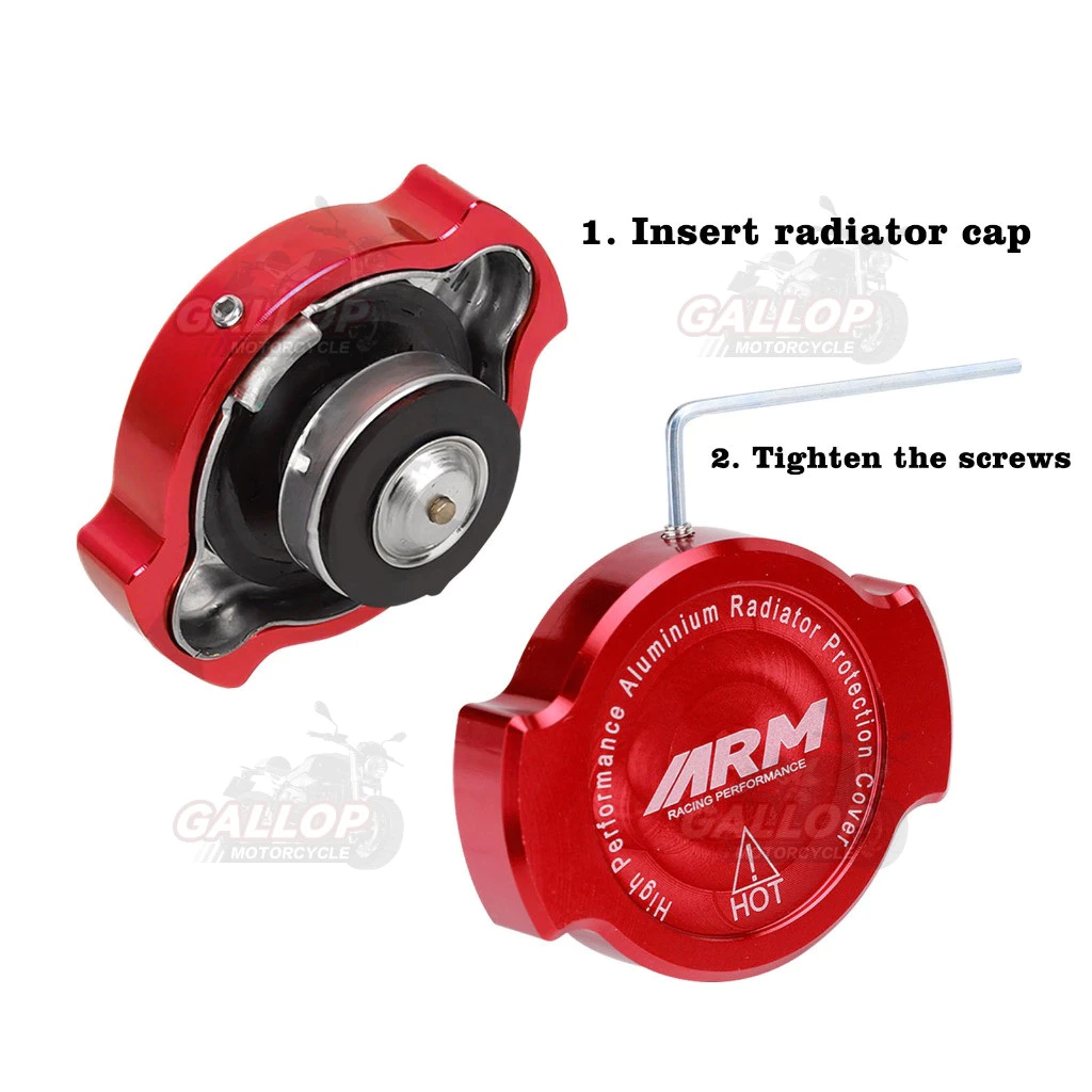 Arm Radiator Cap Cover Universal Full Cnc Aluminum with Sticker for ...