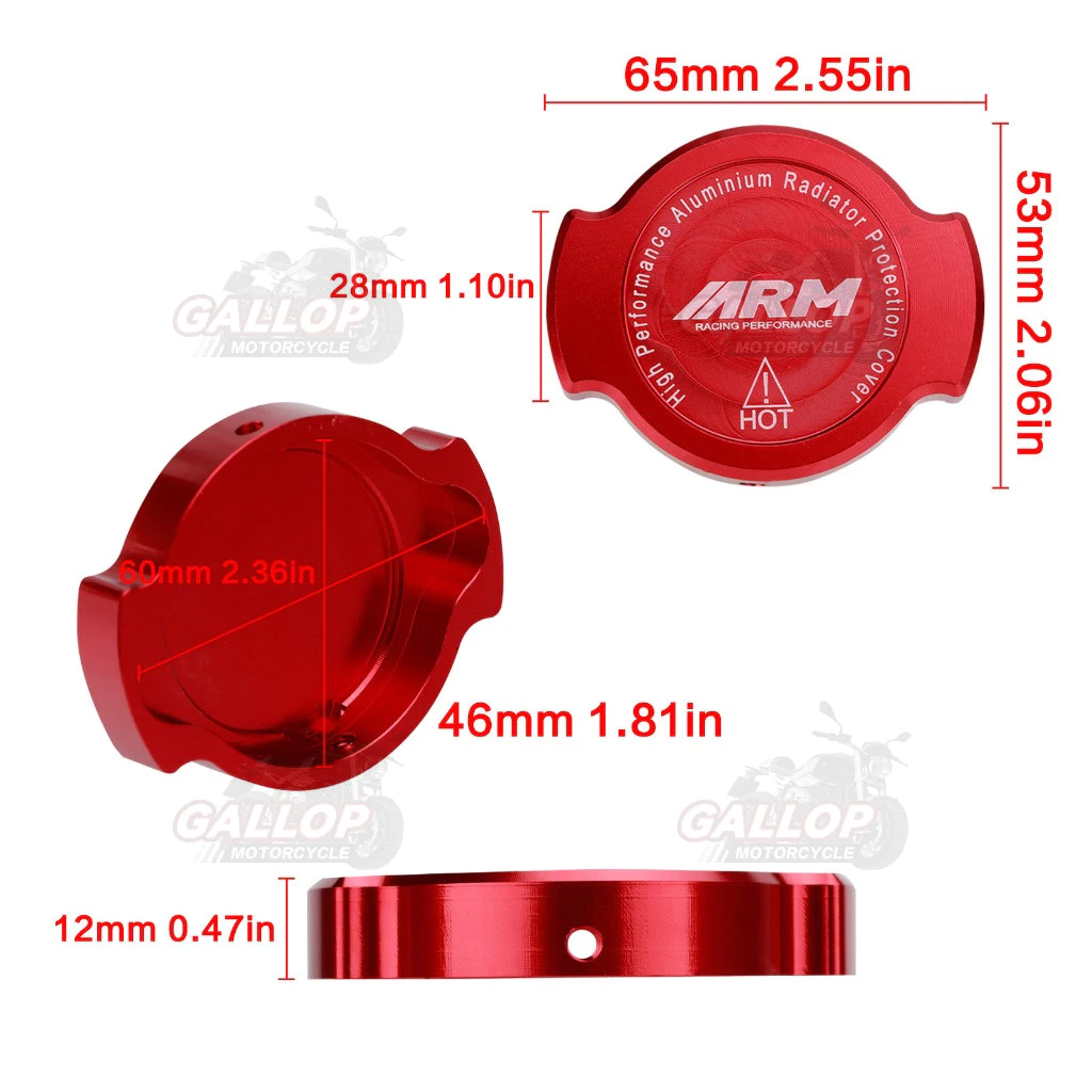 Arm Radiator Cap Cover Universal Full Cnc Aluminum with Sticker for ...