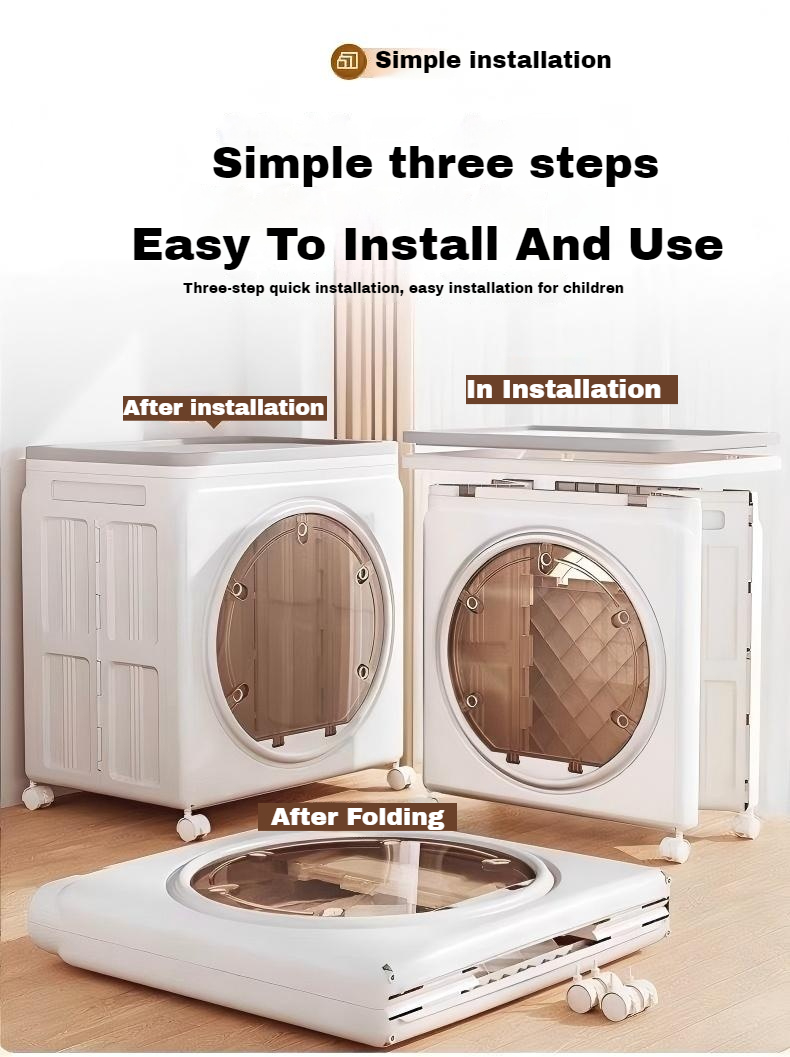 【Happy Home】150L Large Storage Cabinet Box With Wheels Double Doors ...