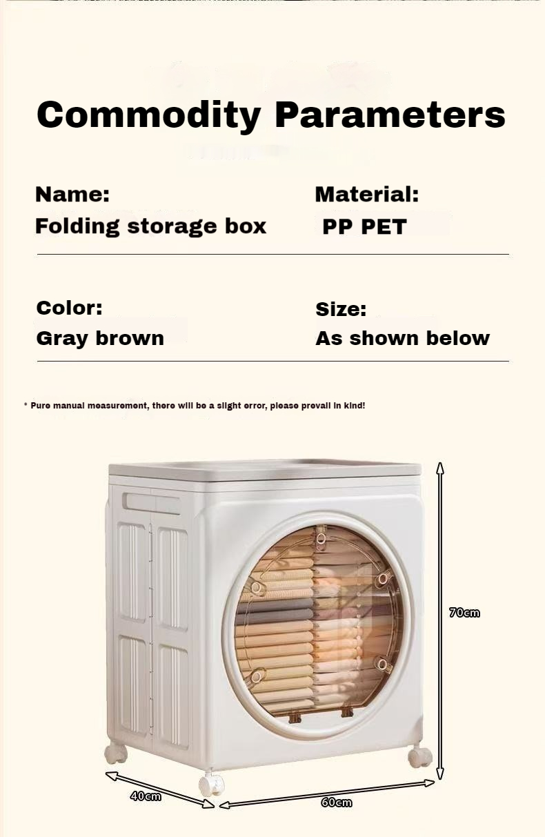 【Happy Home】150L Large Storage Cabinet Box With Wheels Double Doors ...