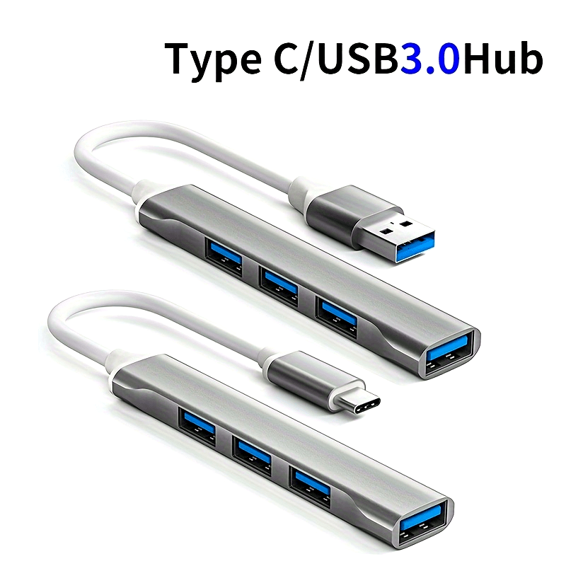 Type c to 4 Usb Port HUB High Speed USB3.0 Adapter Charger Splitter for ...