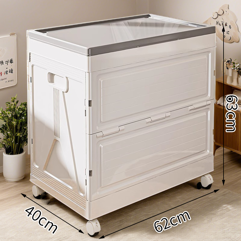 【Happy Home】150L Large Storage Cabinet Box With Wheels Double Doors ...