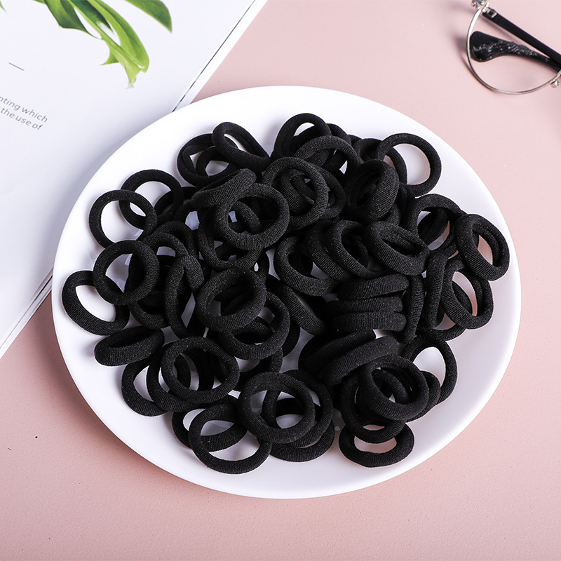 Bulk Pack Black Hair Elastics Affordable Ponytail Rubber Bands for ...