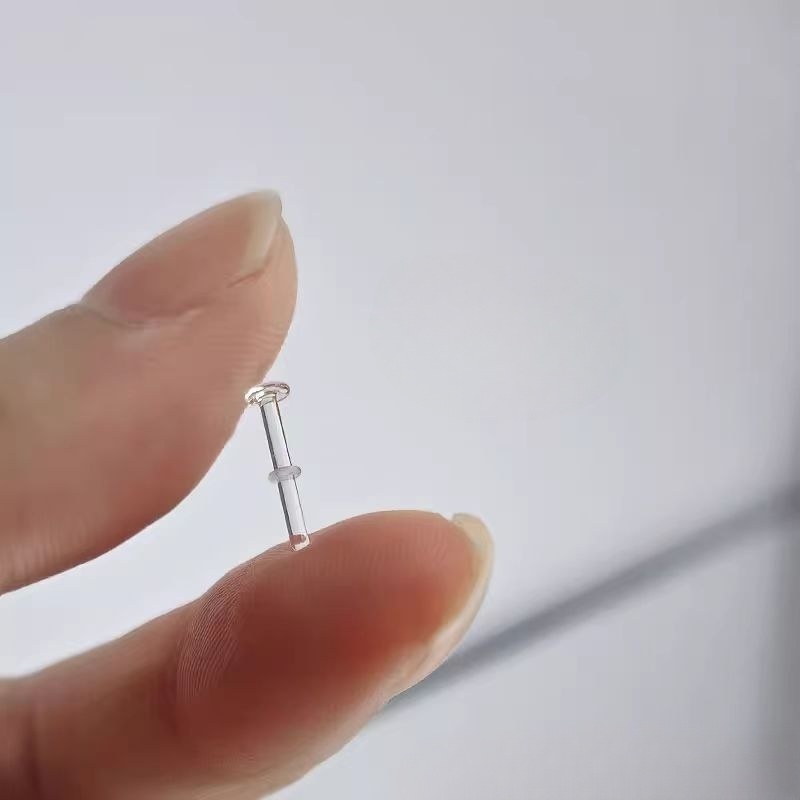 Lead-Free Glass Ear Studs for Women - Transparent Invisible Ear Sticks ...