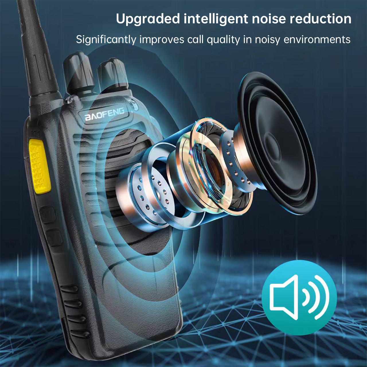 Baofeng 888SD Set of 2 Interphone UHF Walkie Talkie Two-Way Radios USB ...