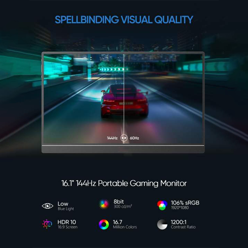 EXPOSE Portable Gaming Monitor for laptop 16.1'' 144Hz Portable Gaming ...