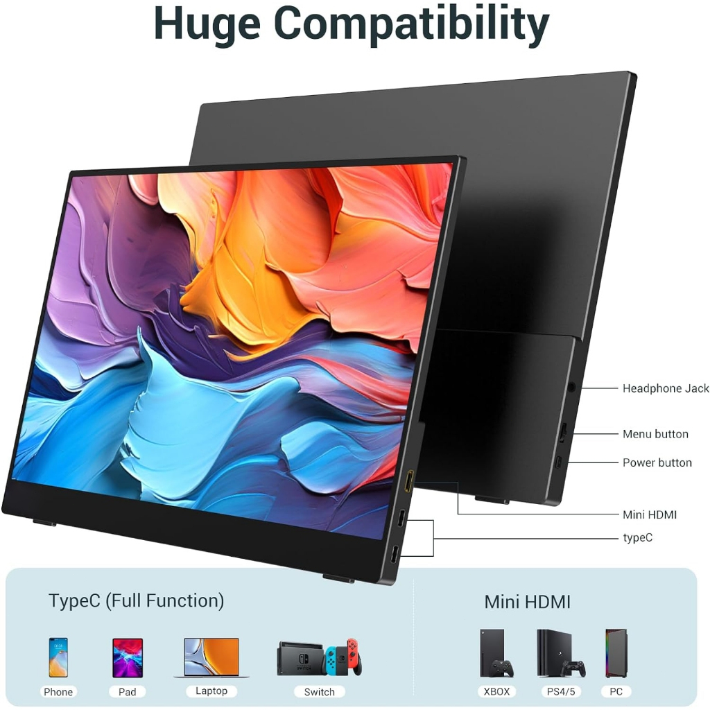 EXPOSE Portable Gaming Monitor for laptop 16.1'' 144Hz Portable Gaming ...