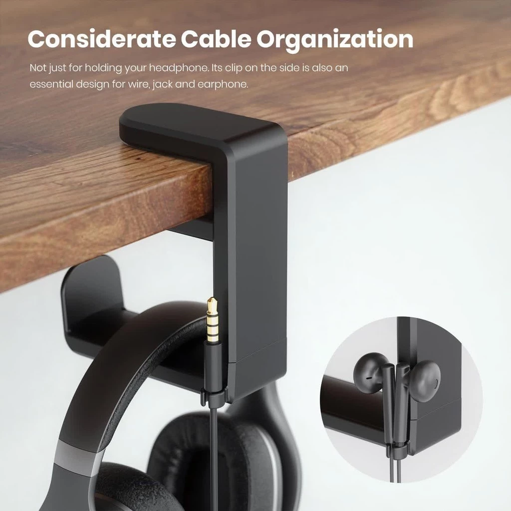 360-Degree Rotating Headphone Hook Holder for Gaming Headsets ...