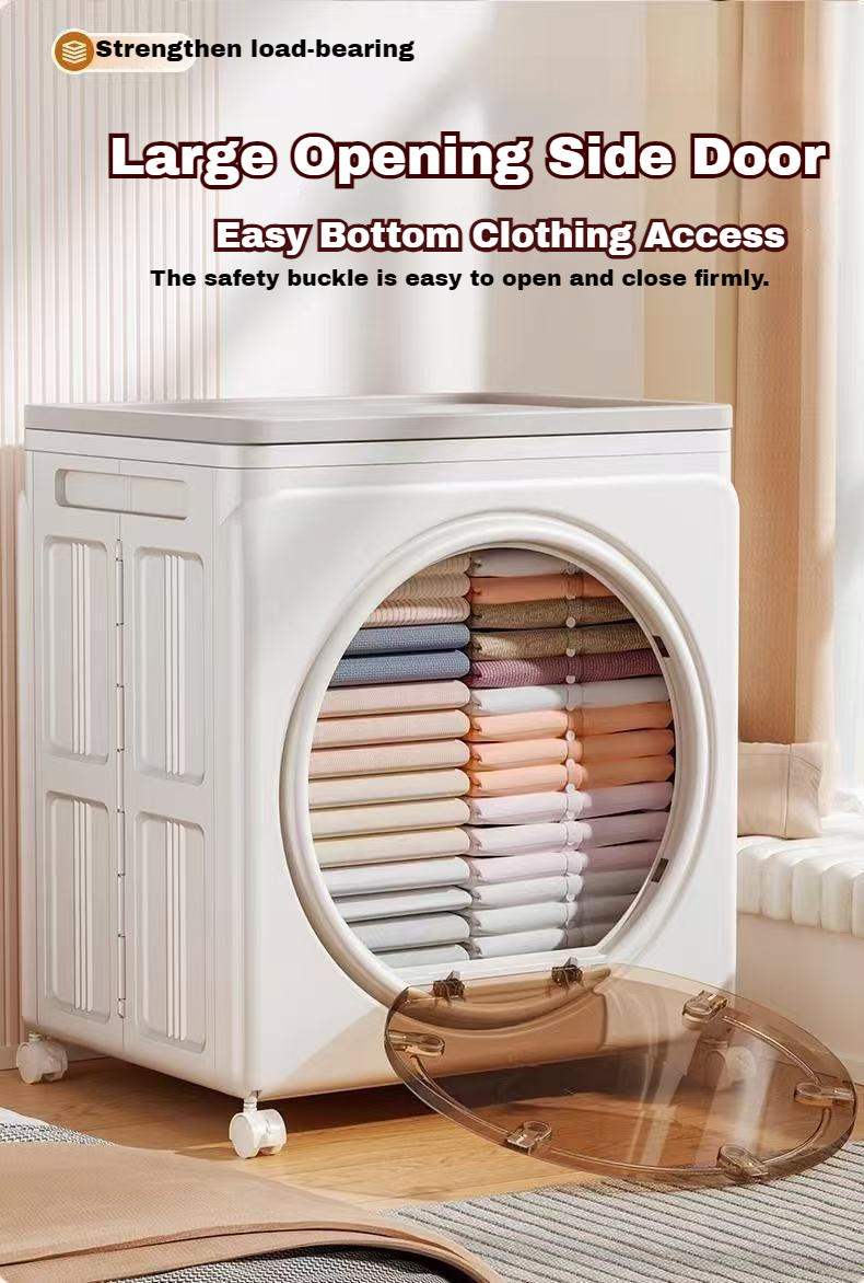 160L Storage Box For Toys Foldable Durabox With Wheels Plastic Clothes ...