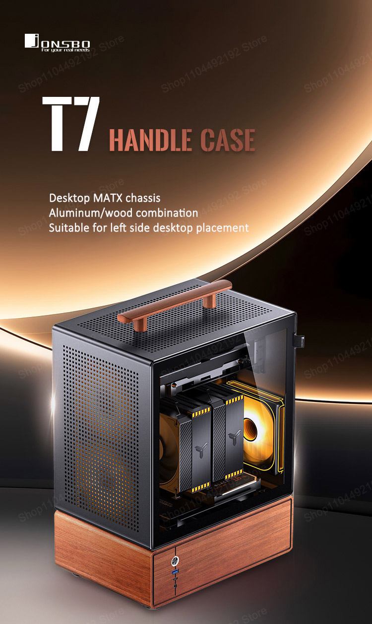JONSBO T7 aluminum alloy chassis desktop computer desktop portable vertical host shell Type-C ...