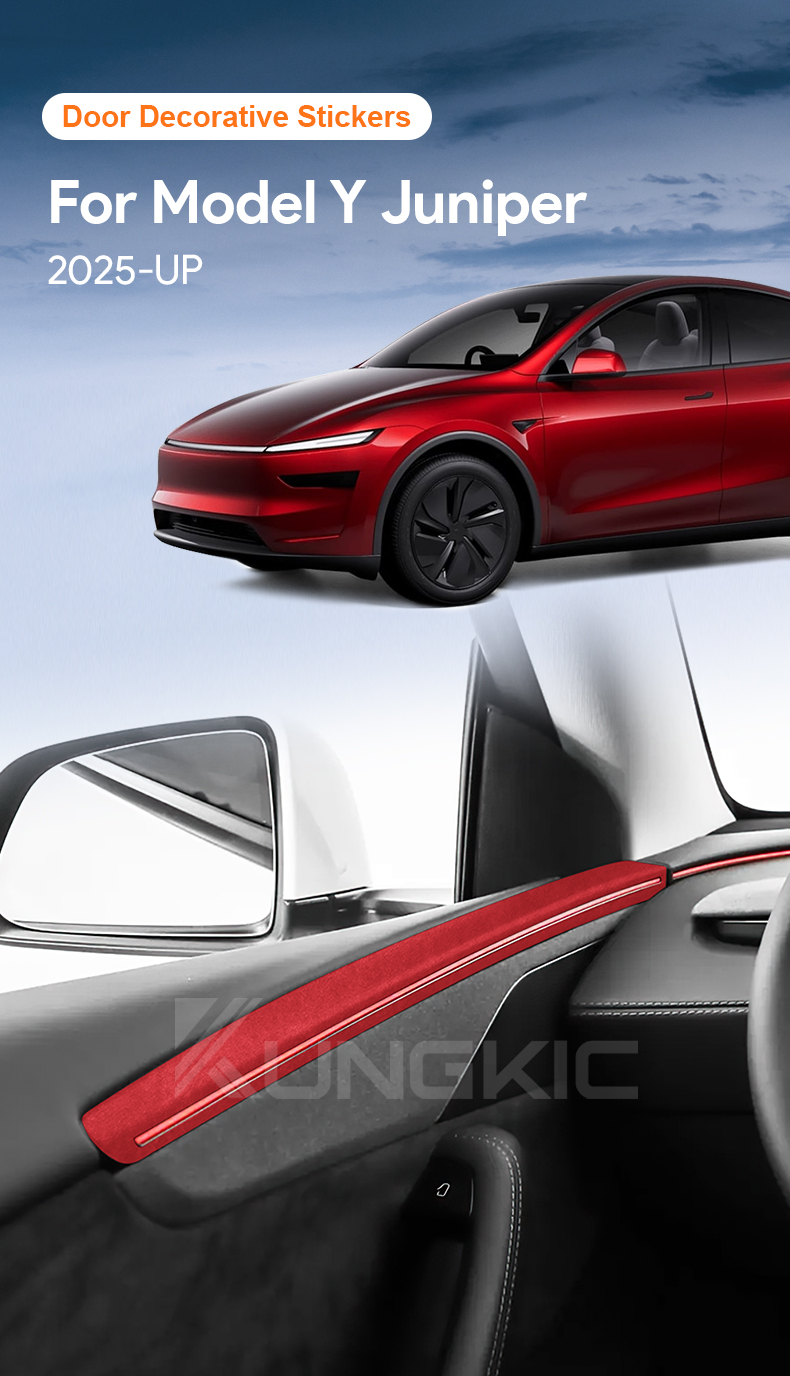For Tesla Model Y Juniper 2025 Suede Car Inside Door Panel Cover Trim ...