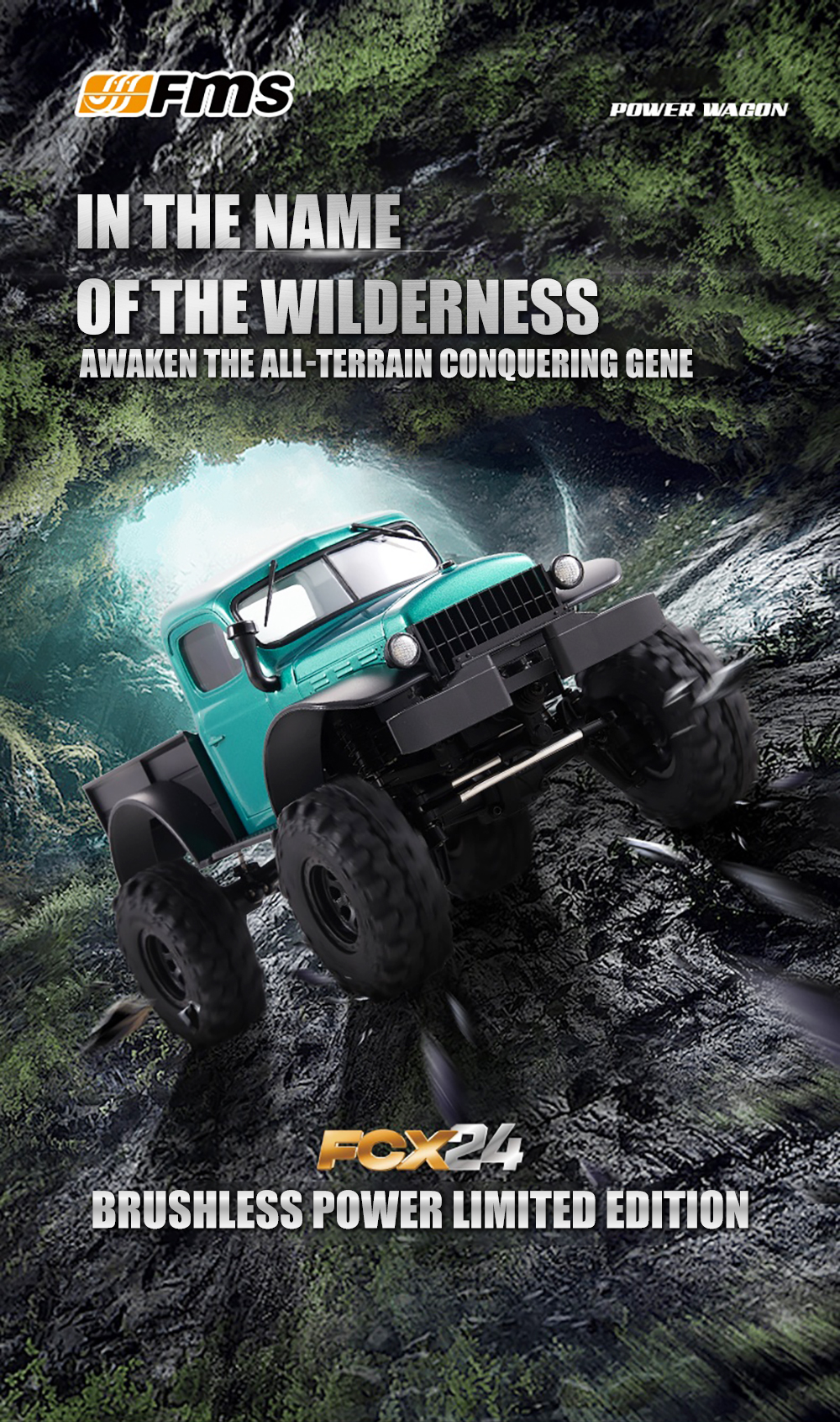 FMS FCX24 Power Wagon Burshless RTR 1/24 RC Electric Remote Control ...