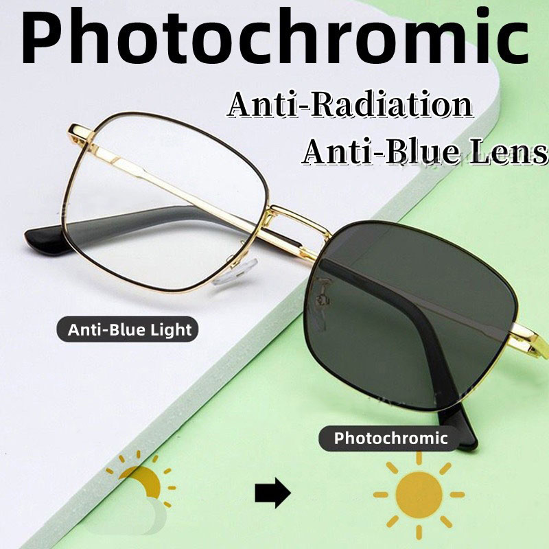 Photochromic Computer Glasses Unisex Anti Blue Light UV400 Color ...