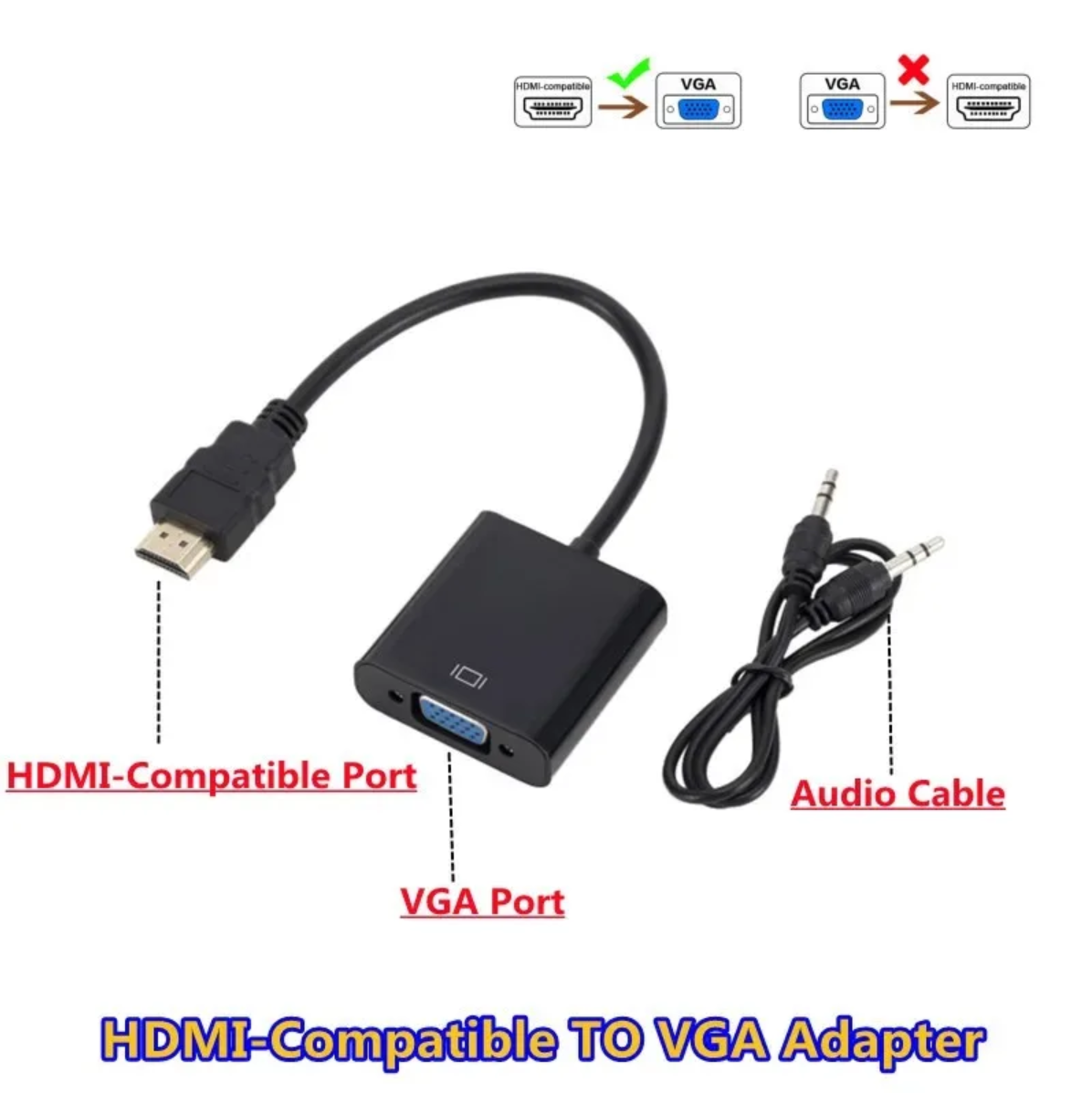 DP to VGA Adapter 1080P DisplayPort to VGA Female Converter Cable for ...