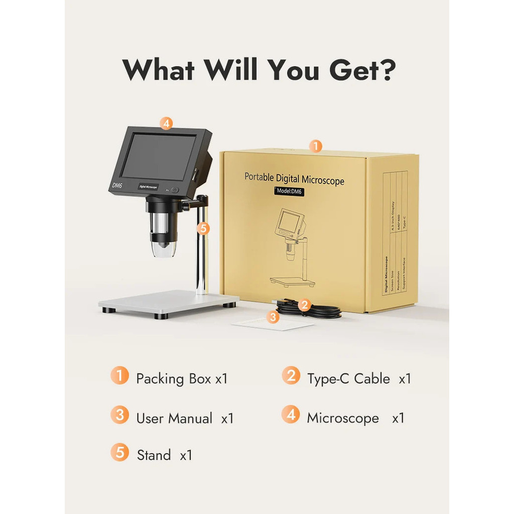 microscope 4.3 inch Digital Microscope 10X-1000X microscope for ...