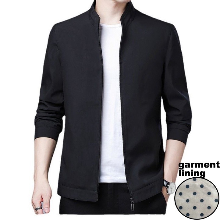 WM Men's Bomber Jacket with Zipper and Pockets, Polo Neck Windbreaker ...