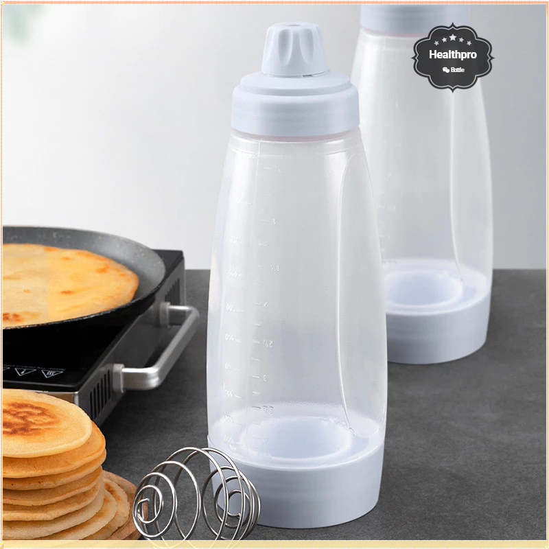 Multi Use Pancake Batter Dispenser Bottle With Mixing Ball For Smooth ...