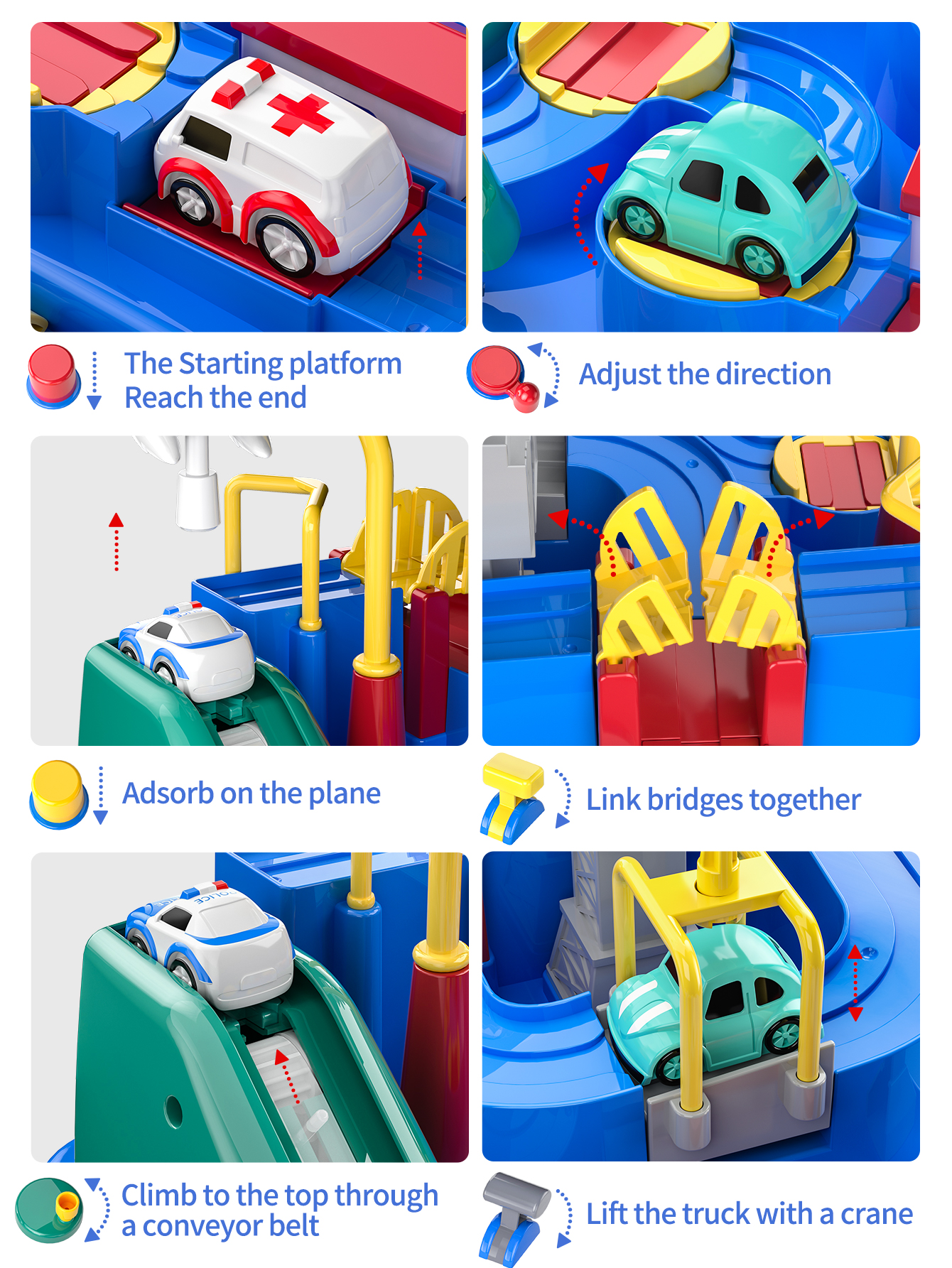 ⭐Pilipinas Sa Stock⭐TEMI Car Adventure Toy Set Track & Car Play Set ...