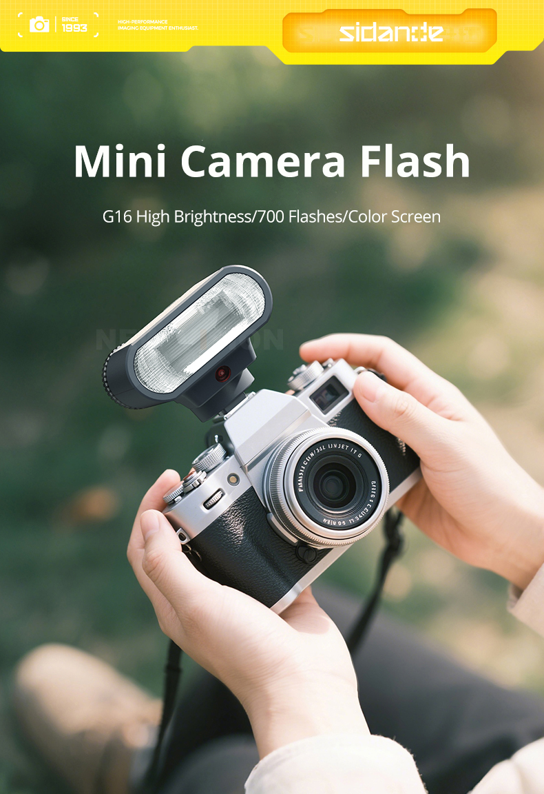 SIDANDE Flash 01 Mini Camera Flash GN16 High Brightness 700 Flashes for ...