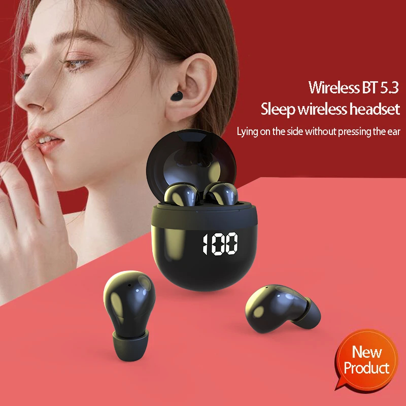 Ultra Small Mini Bluetooth 5.3 Headset Digital Display Wireless Touch ...
