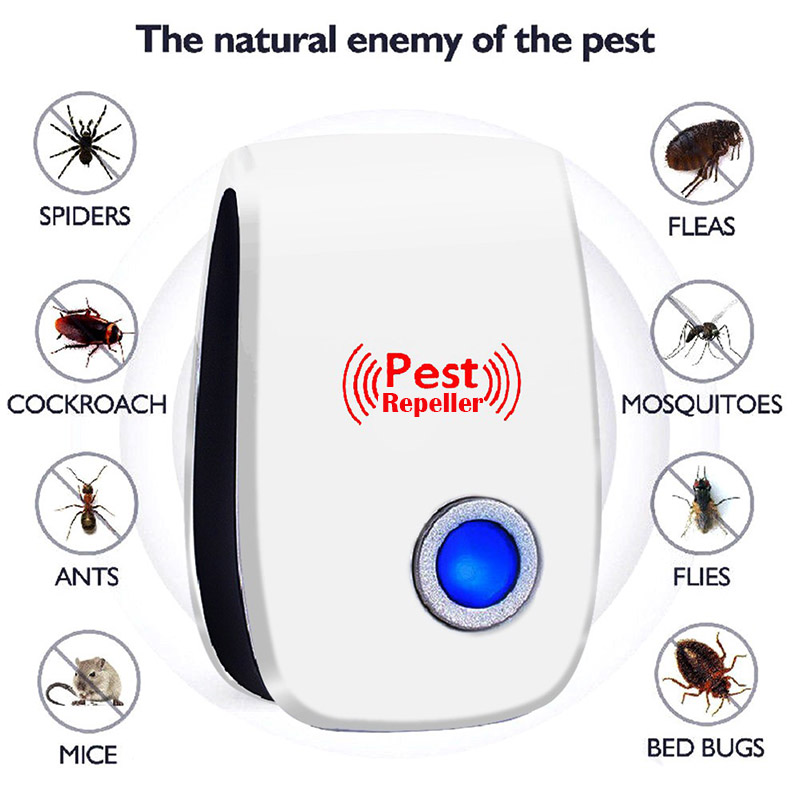 Electronic Ultrasonic Pest Reject Bug Mosquito Cockroach Mouse Killer ...