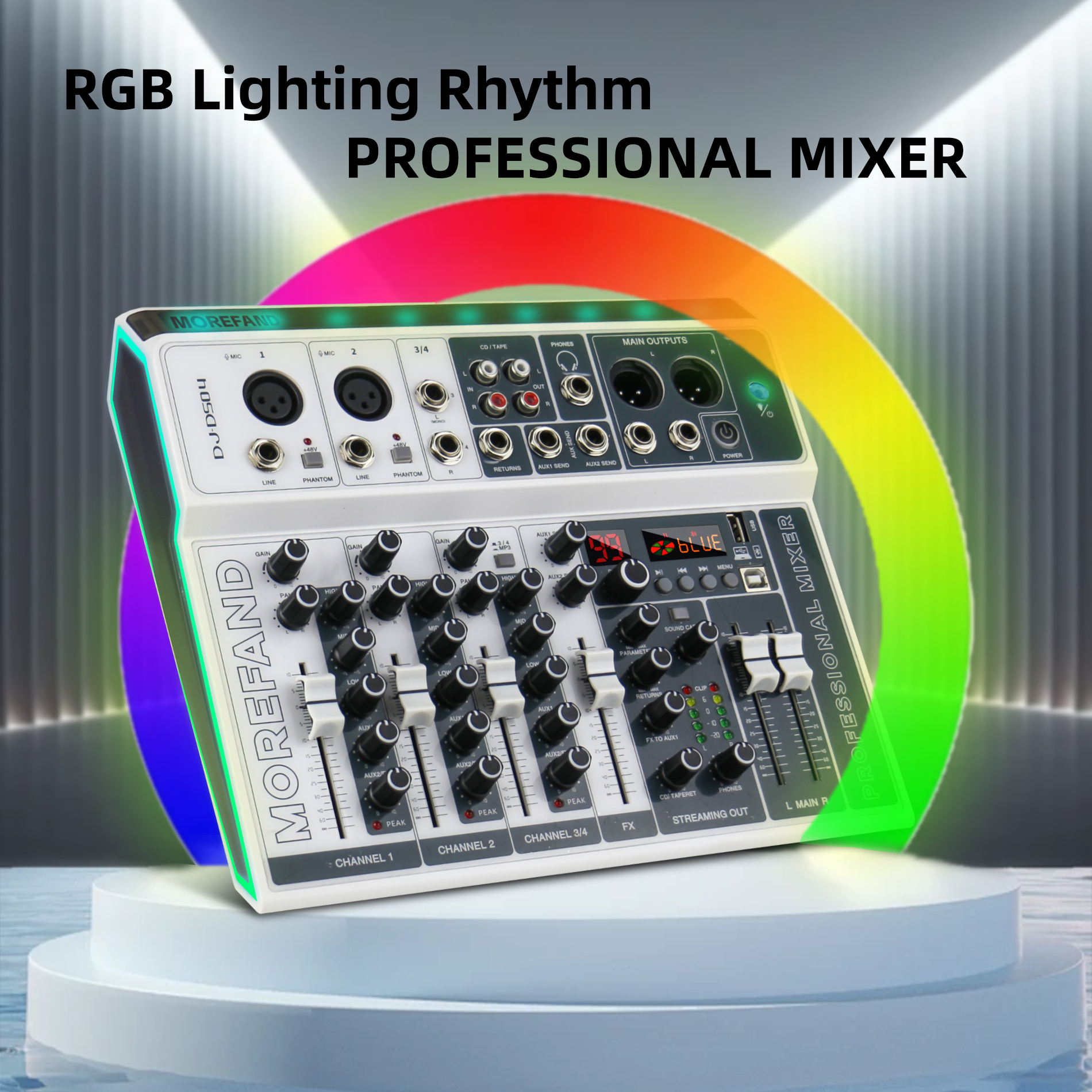 mixer audio professional RGB DJ-DS4 channel USB/ Bluetooth electronic ...