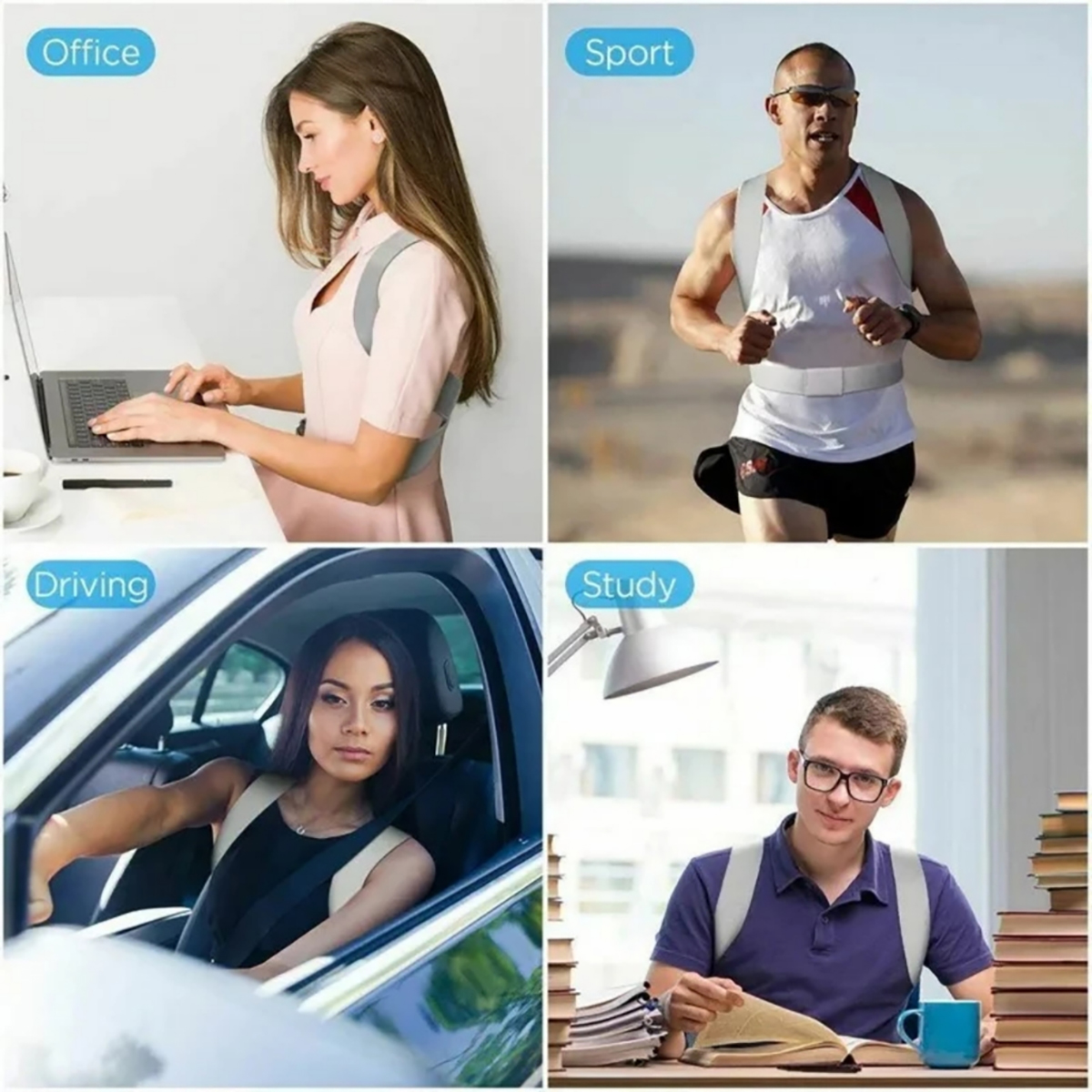 Adjustable Back Supporter Posture Corrector Back Brace Posture ...