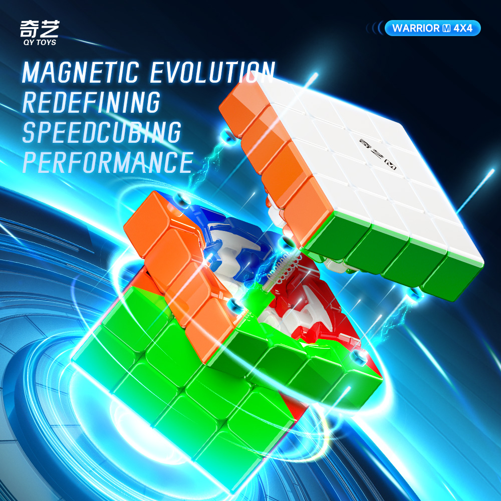 QIYI Warrior M 4X4 Magnetic Cube UV Professional 4X4X4 Smooth Puzzle ...