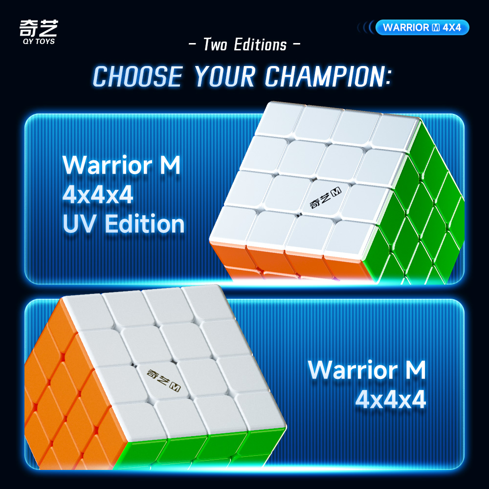 QIYI Warrior M 4X4 Magnetic Cube UV Professional 4X4X4 Smooth Puzzle ...