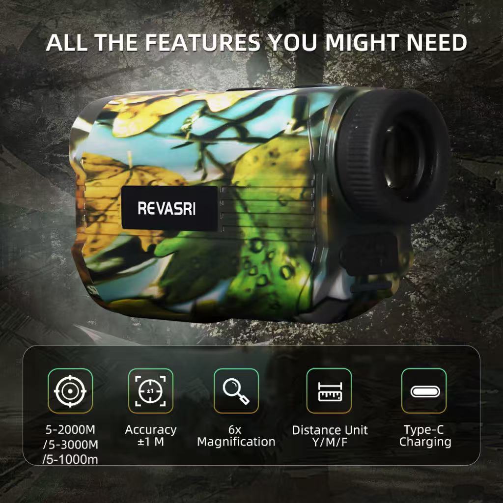 1000m/2000m/3000m Mini Hunting Laser Rangefinder USB-C Charge 6X ...