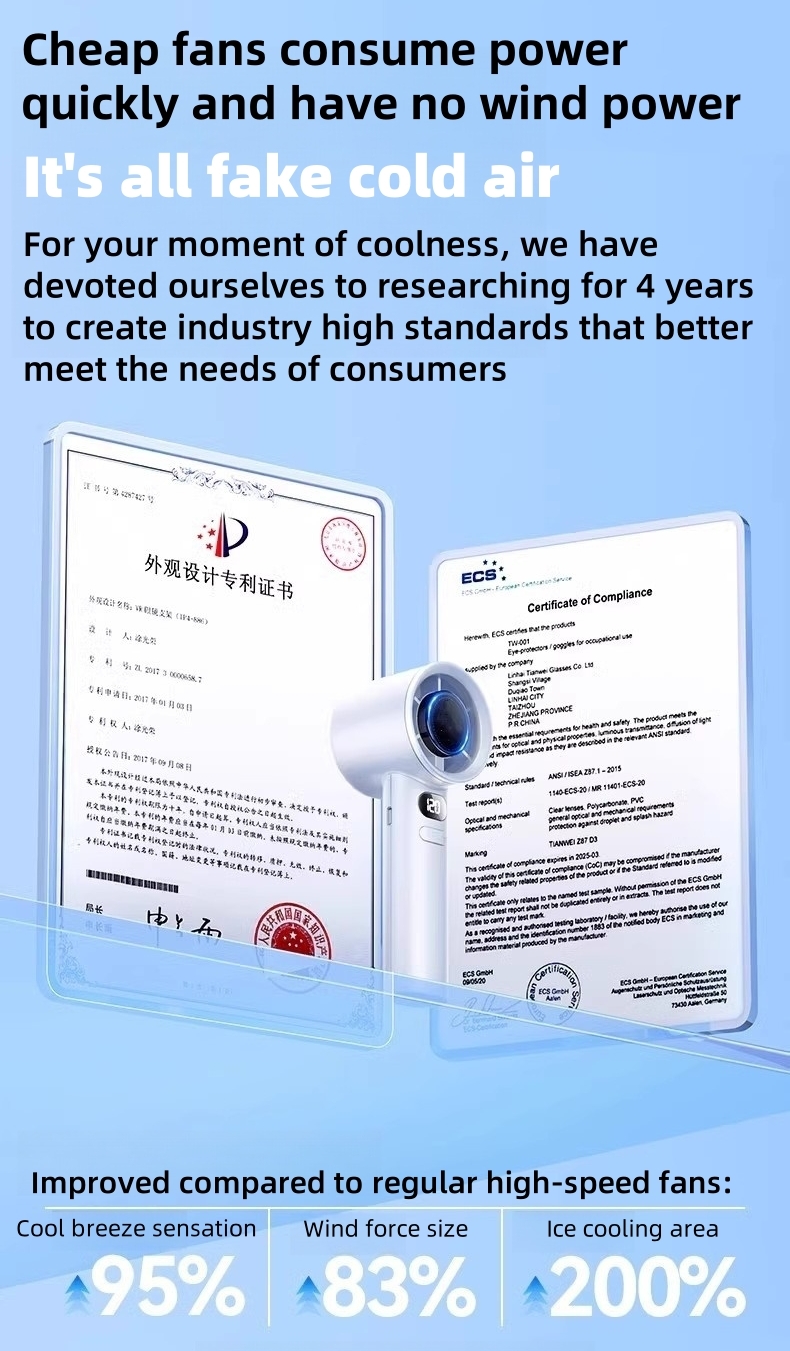 M11 Mini Turbo Fan Portable Fan Rechargeable 120 Speed Adjustment Handy ...