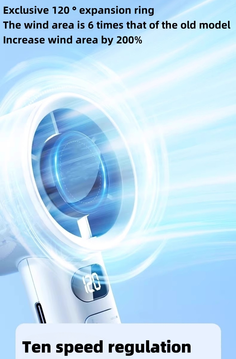 M11 Mini Turbo Fan Portable Fan Rechargeable 120 Speed Adjustment Handy ...