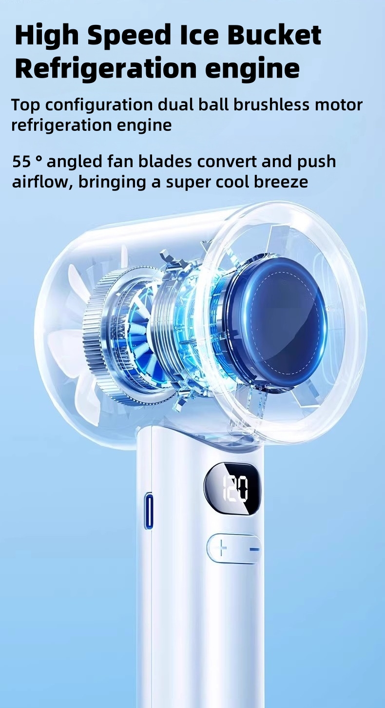 M11 Mini Turbo Fan Portable Fan Rechargeable 120 Speed Adjustment Handy ...
