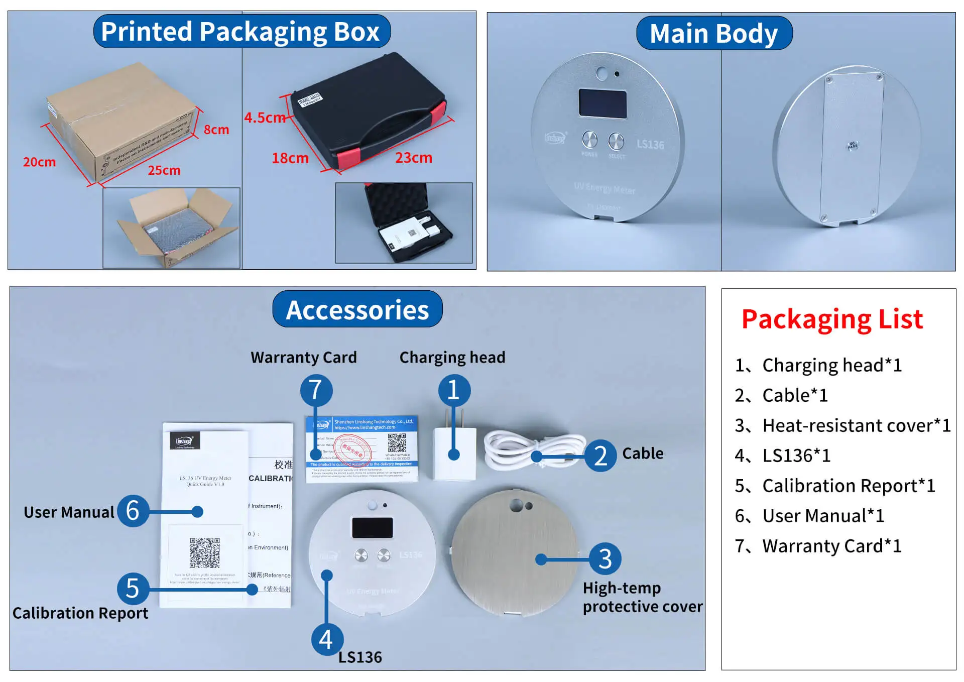 Linshang LS136 Uv Energy Meter Radiometer Halogen Lamp Uva Light ...