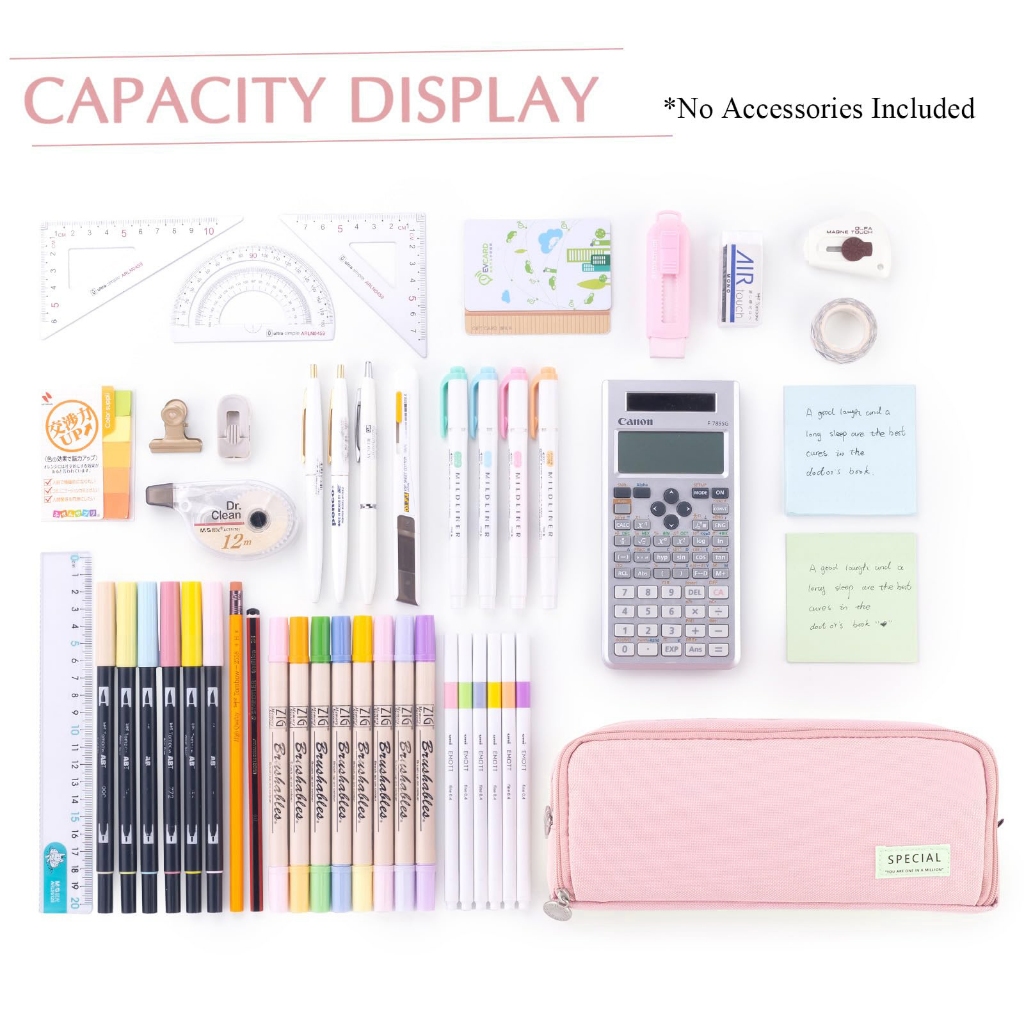 Large Capacity Oxford Fabric Pencil Case With 3 Compartments - Multi ...