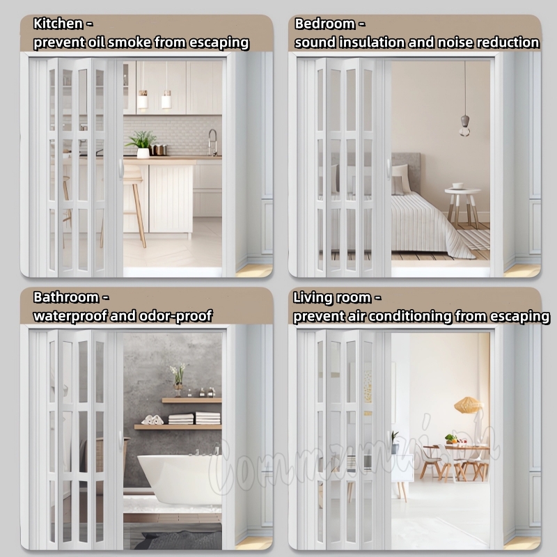 Folding invisible door partition sliding door bedroom balcony kitchen ...
